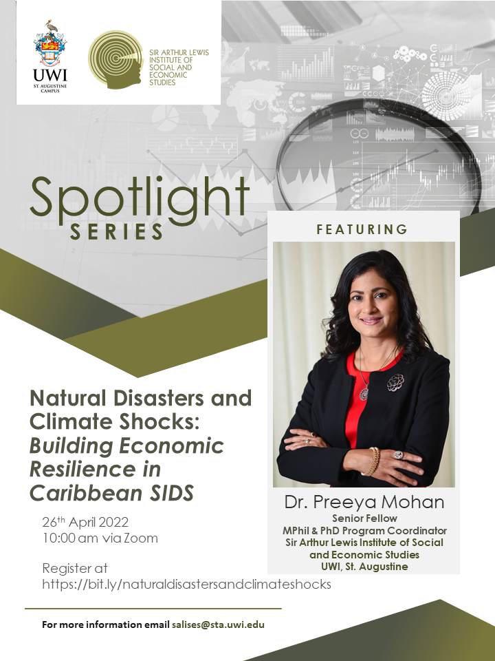SALISES Spotlight Series Featuring Dr. Preeya Mohan Natural Disasters and Climate Shocks ...